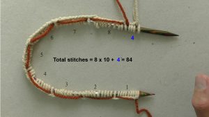 Marker thread for counting cast-on stitches and joining in the round ...